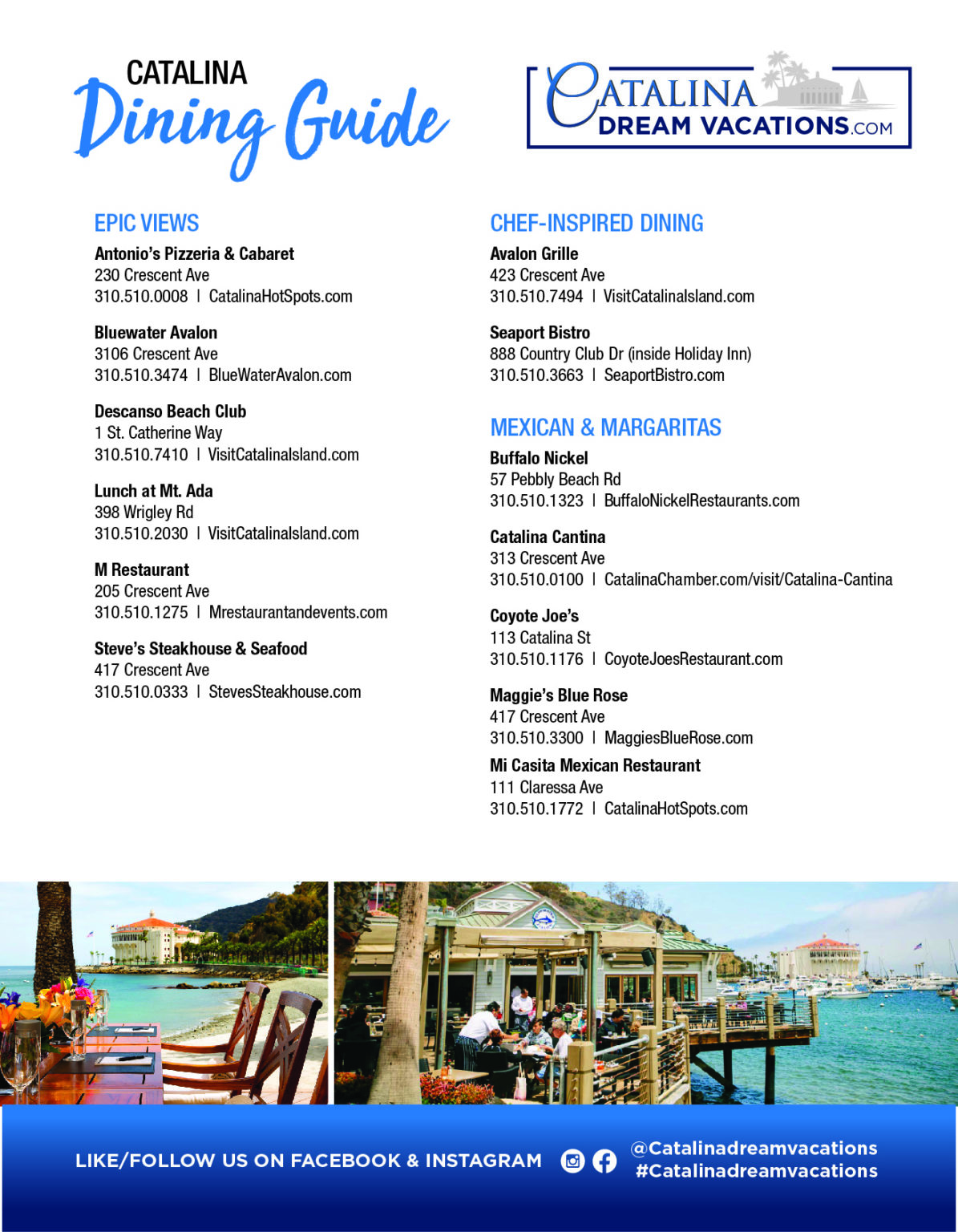 Catalina Island Dining Guide! - Catalina Dream Vacations
